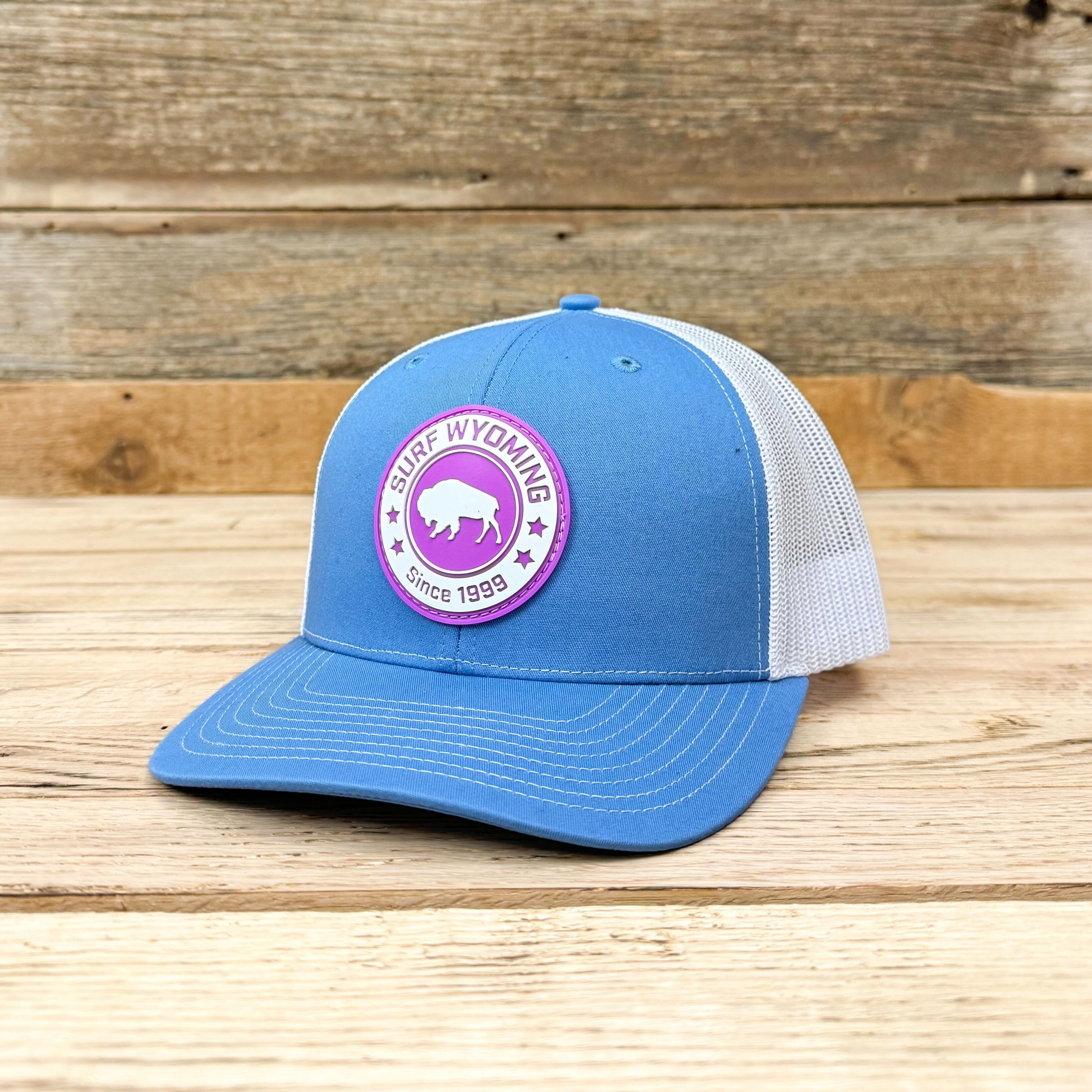 Surf Wyoming® Solid Bison Longboard PVC Patch Trucker - Columbia Blue/